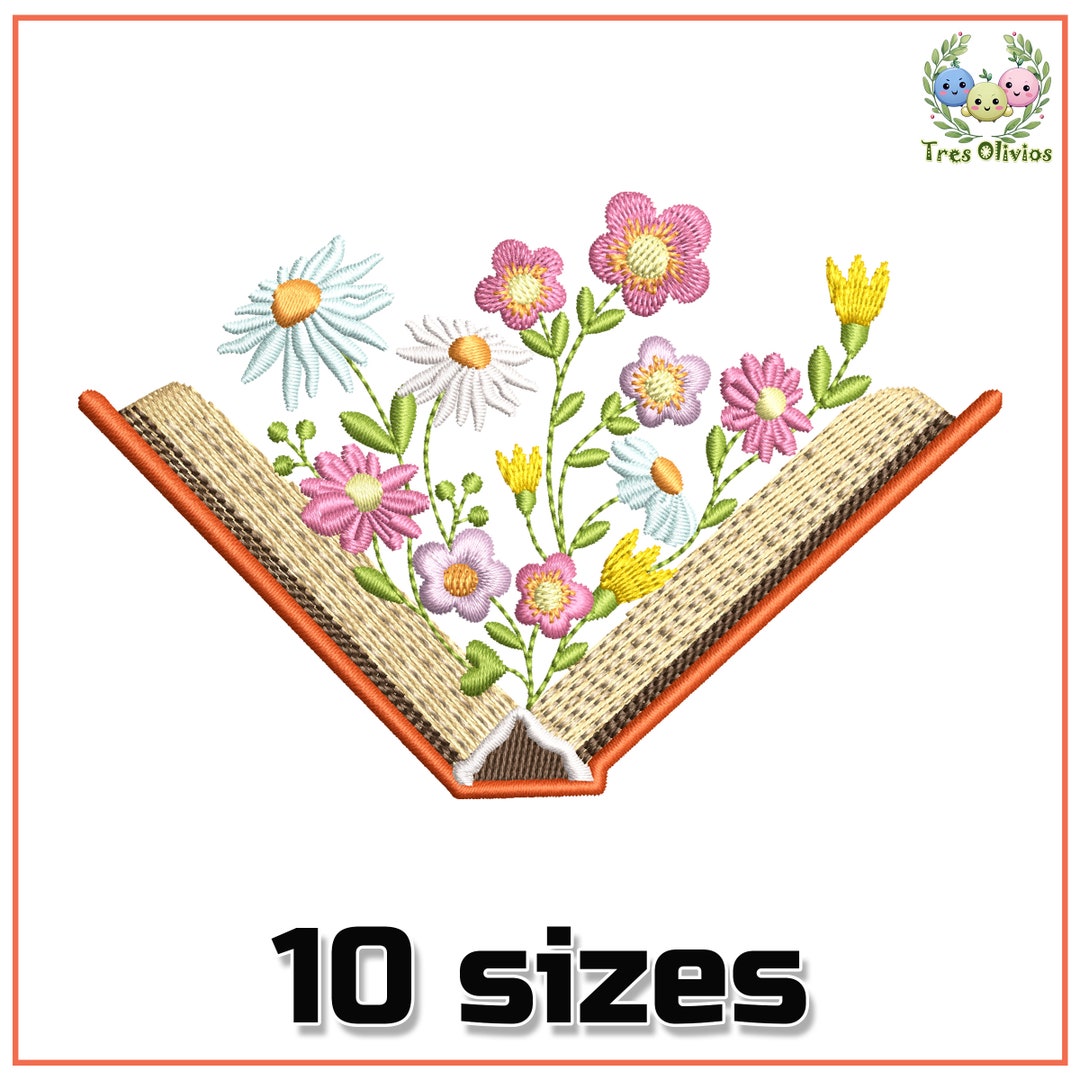 Floral Book Machine Embroidery Design, Spring, Summer Botanical ...