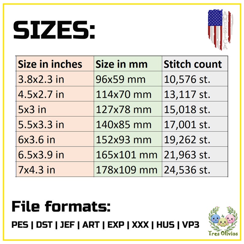 American Flag Embroidery Design, Vertical Flag, 4th of July, USA ...