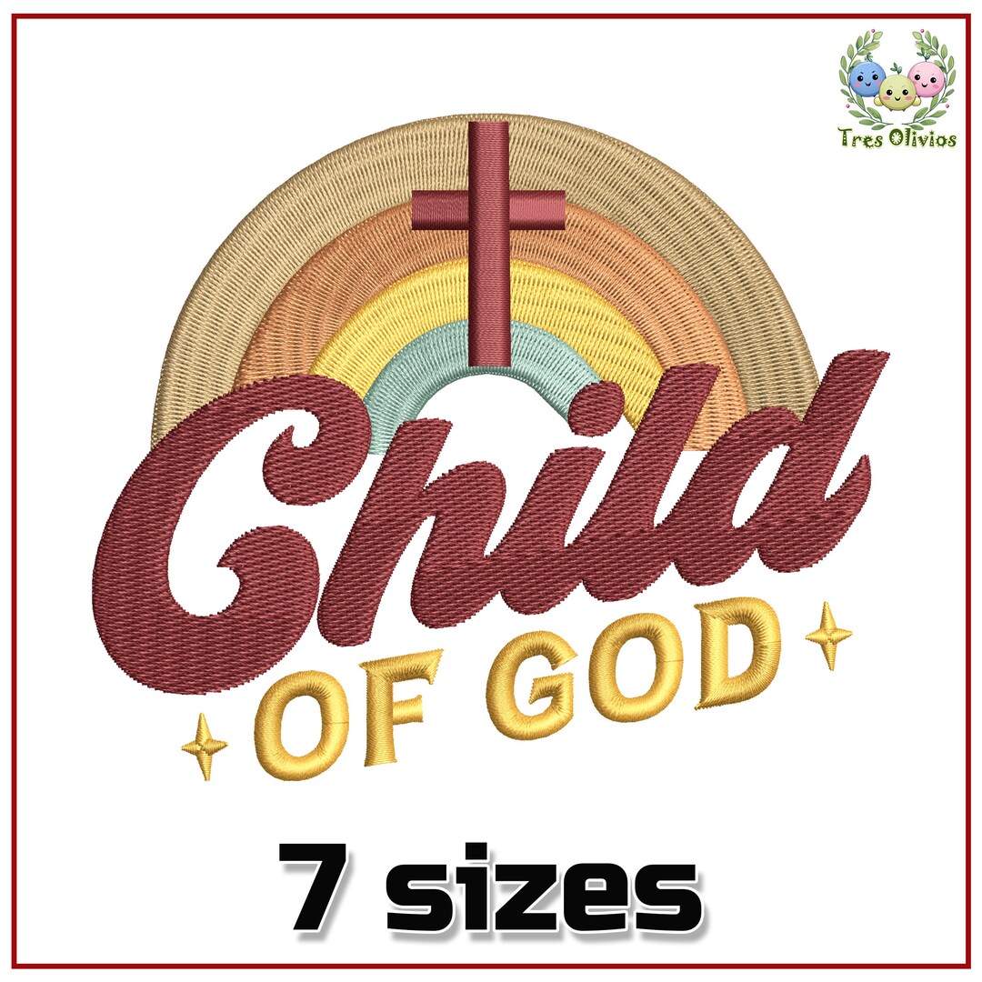 Christian Retro Machine Embroidery Design, God Embroidery, Vintage ...