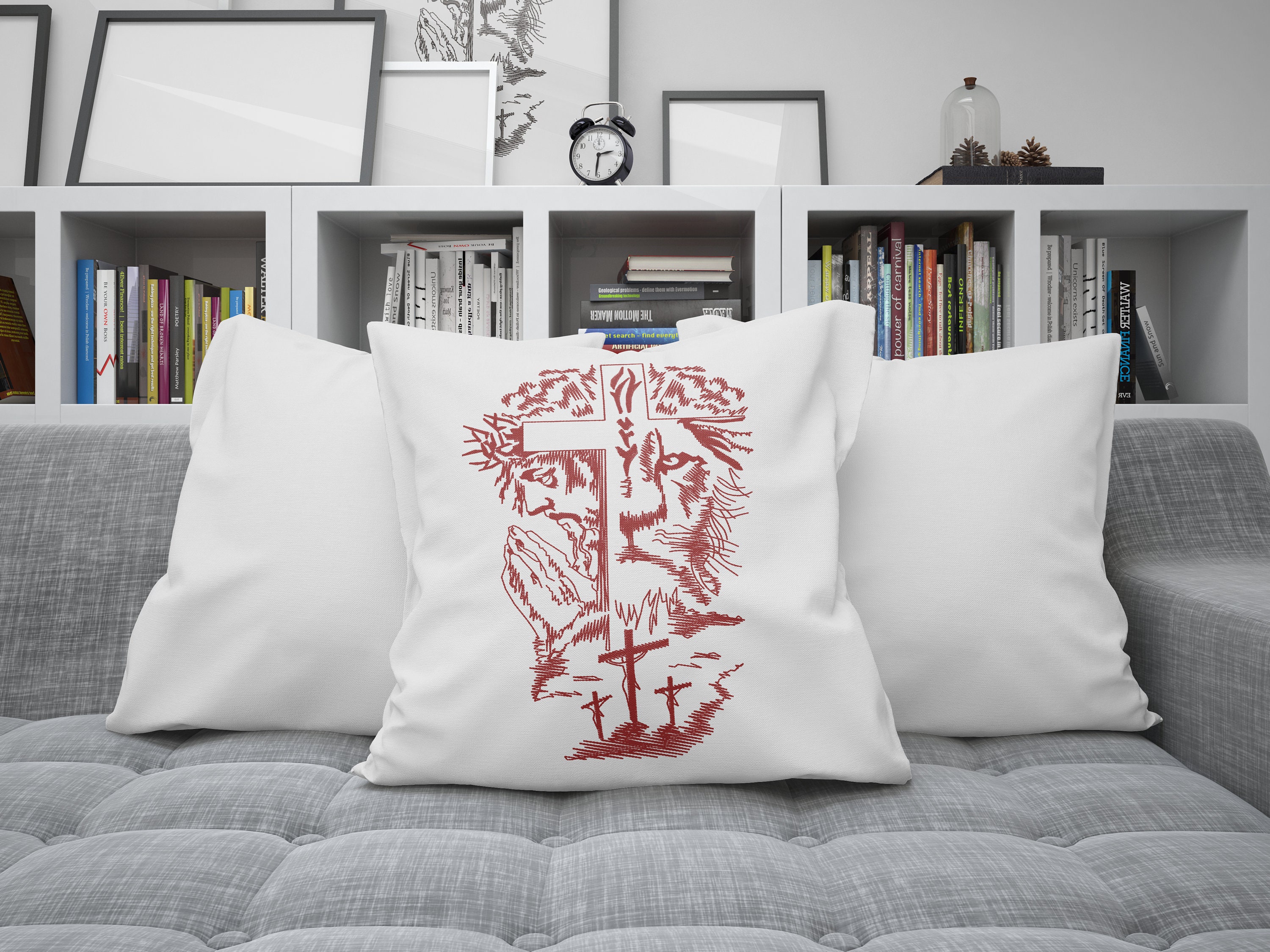 Lion of Judah Art, Machine Embroidery Design, Christian Cross With ...