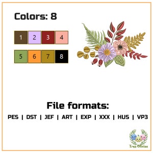 Fall Flowers Bouquet Machine Embroidery Design, Floral Bundle,, Autumn ...