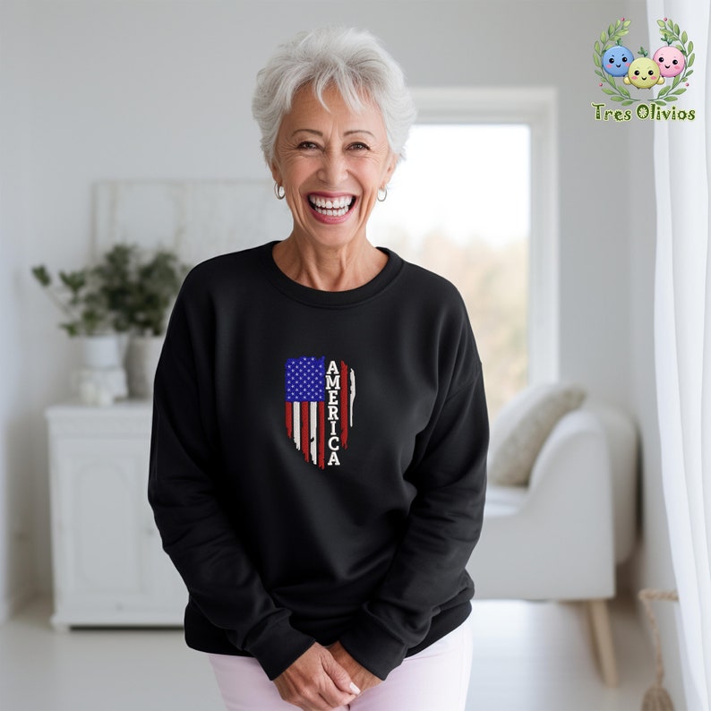 American Flag Embroidery Design, Vertical Flag, 4th of July, USA ...