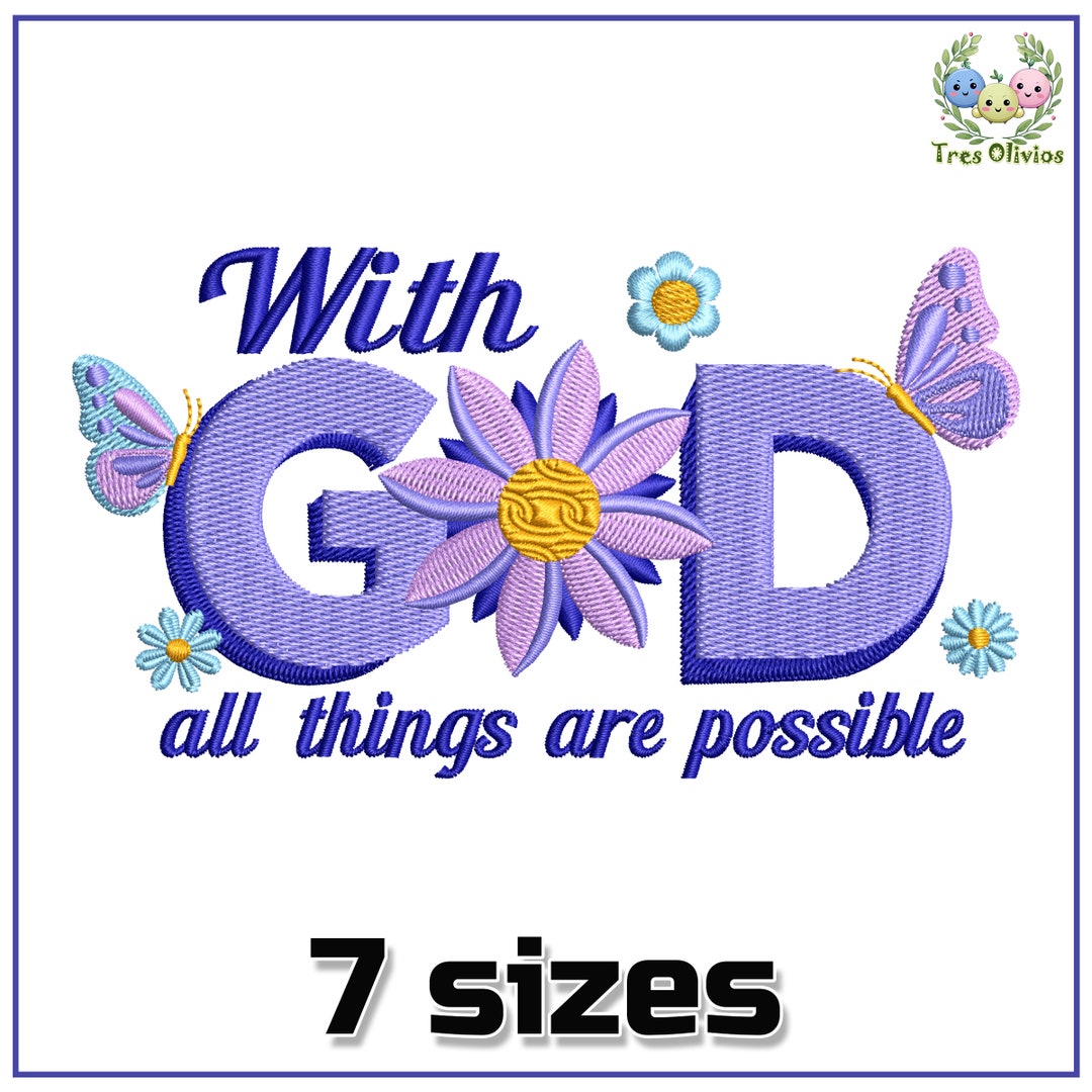 Christian Saying Machine Embroidery Design, Modern Embroidery Florals ...