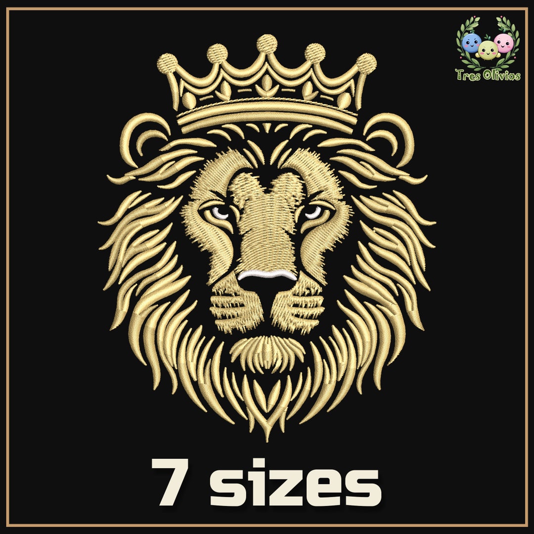 Lion With Crown Machine Embroidery Design, Lion of Judah, Wild Animal ...