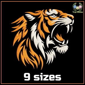 Roaring Tiger Machine Embroidery Design, Wild Animal Portrait, Safari ...
