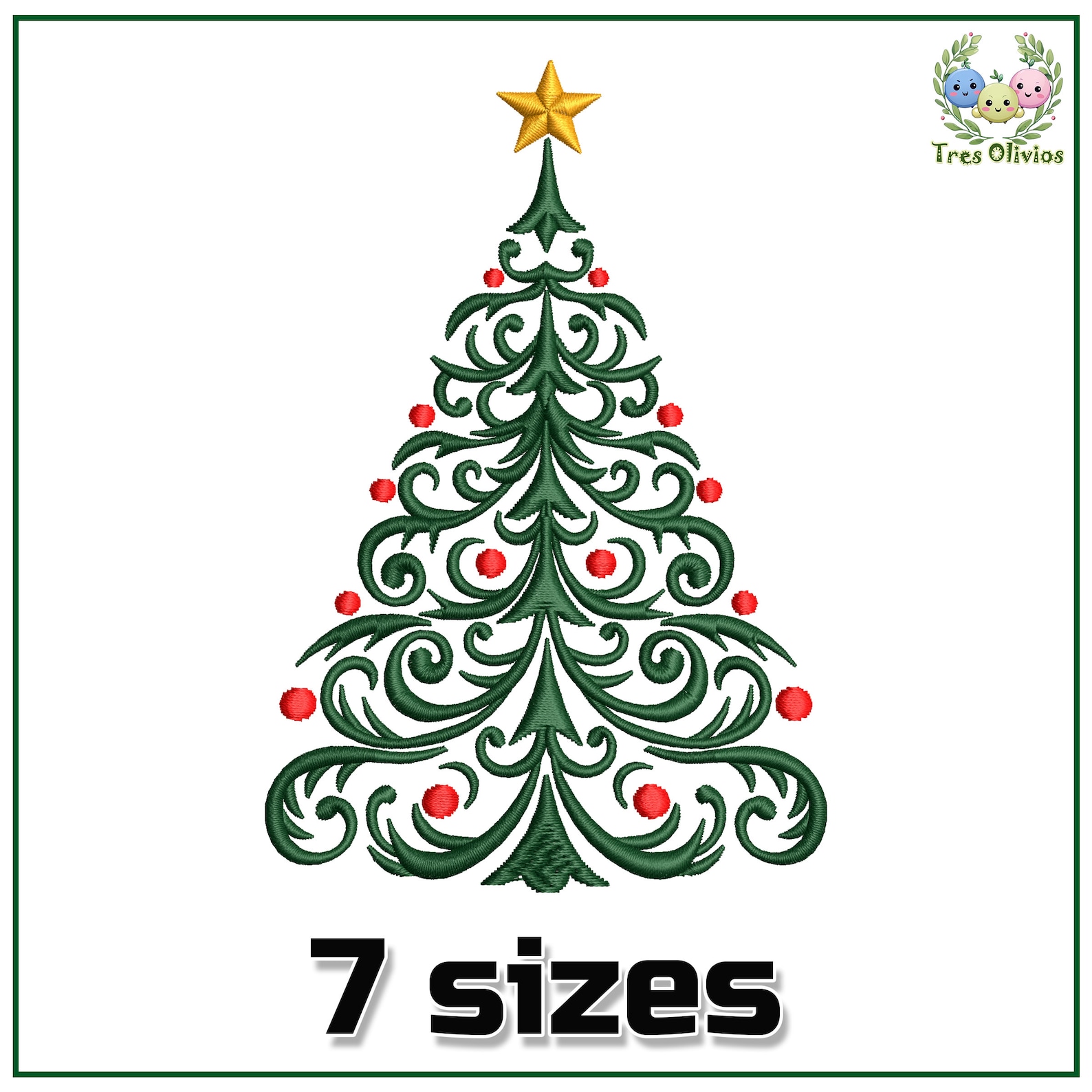 Doodle Christmas Tree Machine Embroidery Design, Abstract, Easy ...