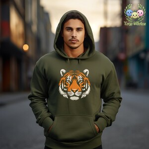 Tiger Portrait Machine Embroidery Design, Wild Animal Portrait, Safari ...