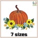 Floral Pumpkin Machine Embroidery Design, Fall, Autumn, Harvest ...