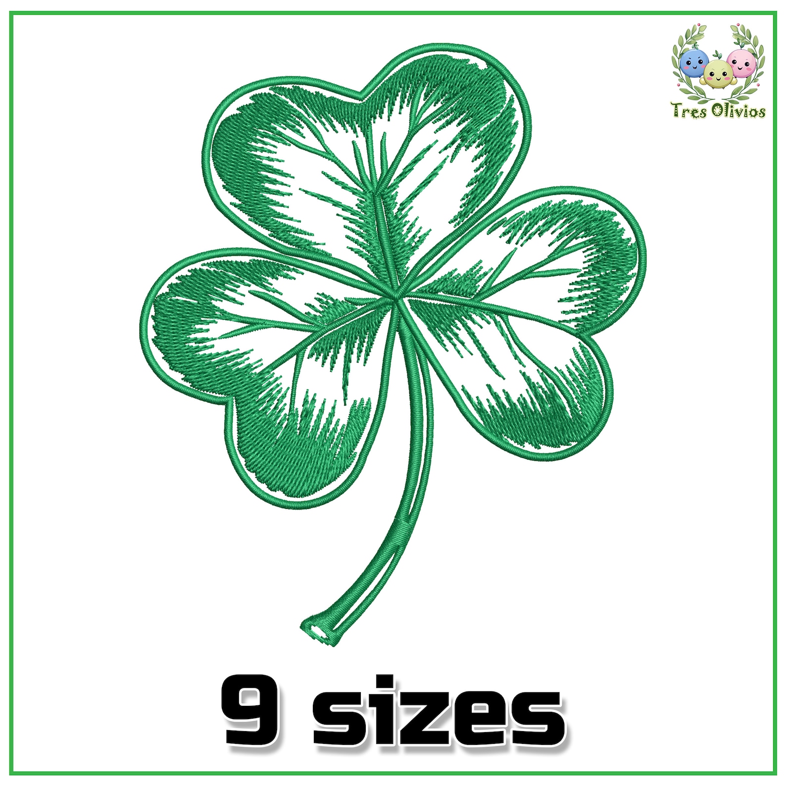 Clover Leaf Machine Embroidery Design, St. Patrick's Day Shamrock ...