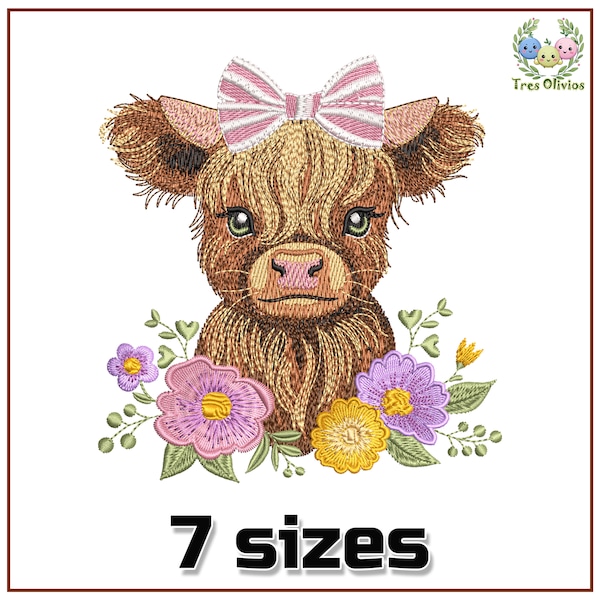 Highland Cow Machine Embroidery Designs - Etsy