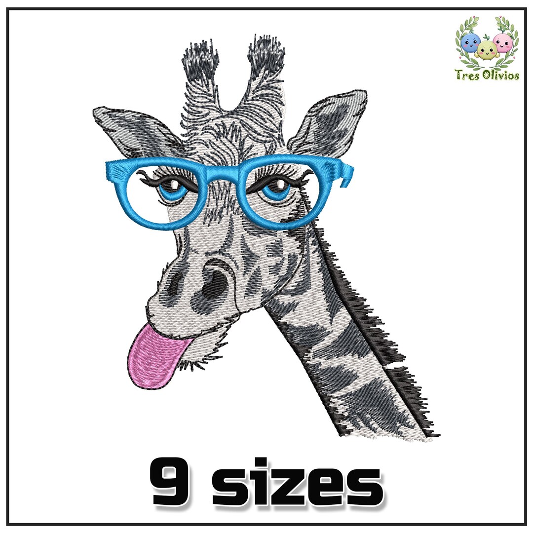 Silly Giraffe Machine Embroidery Design, Funny Safari Animal With ...