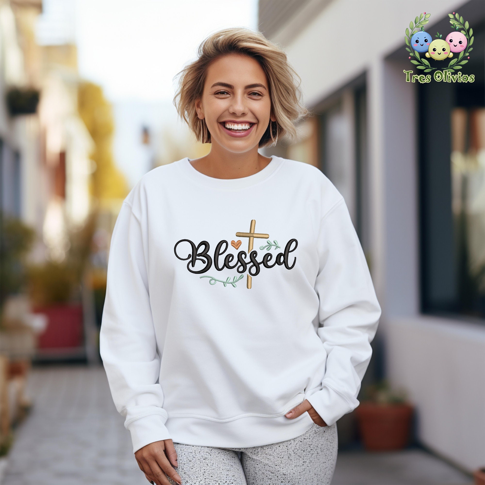 Blessed Machine Embroidery Design, Christian Embroidery, Church, Jesus ...