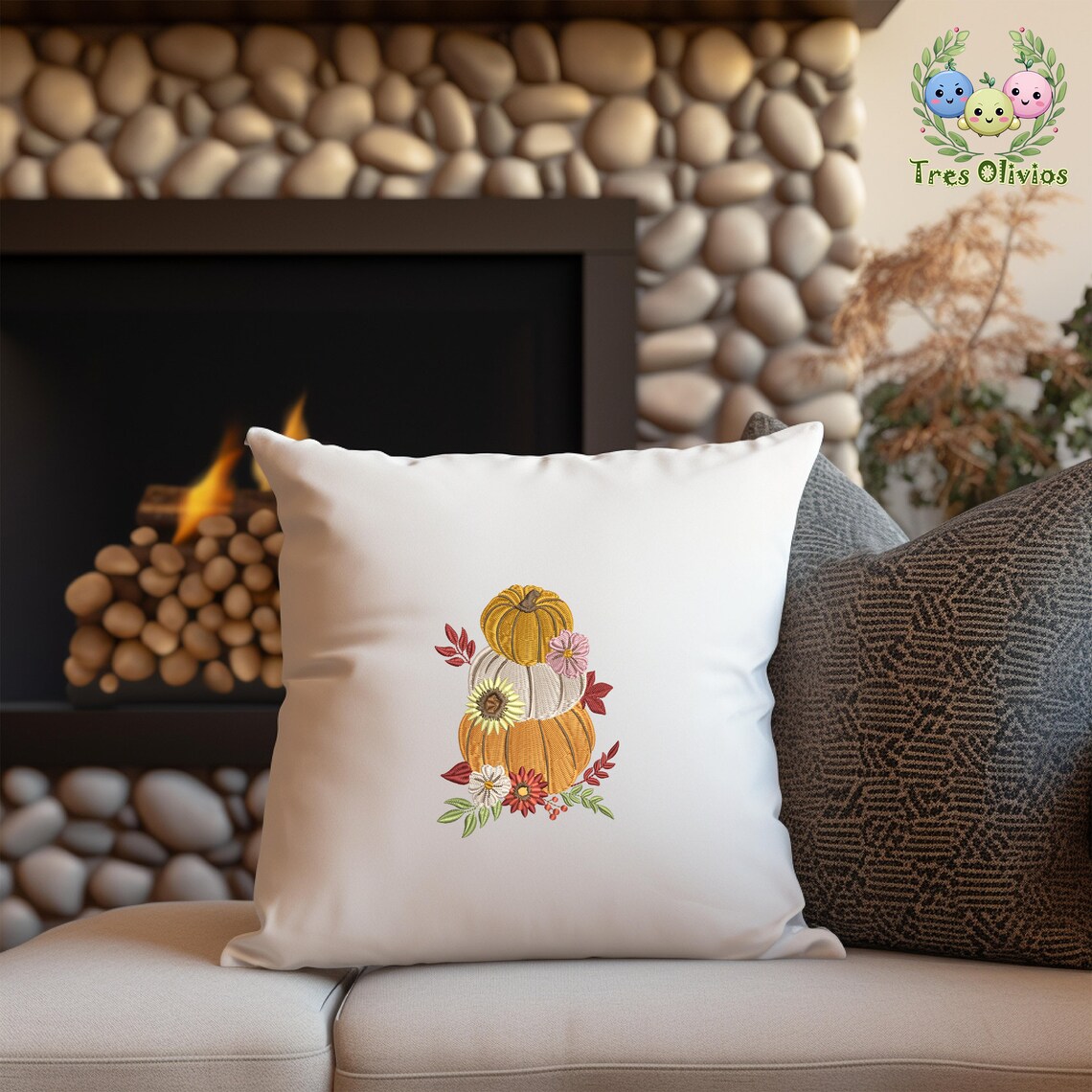 Fall Floral Pumpkins Machine Embroidery Design, Fall, Autumn, Harvest ...