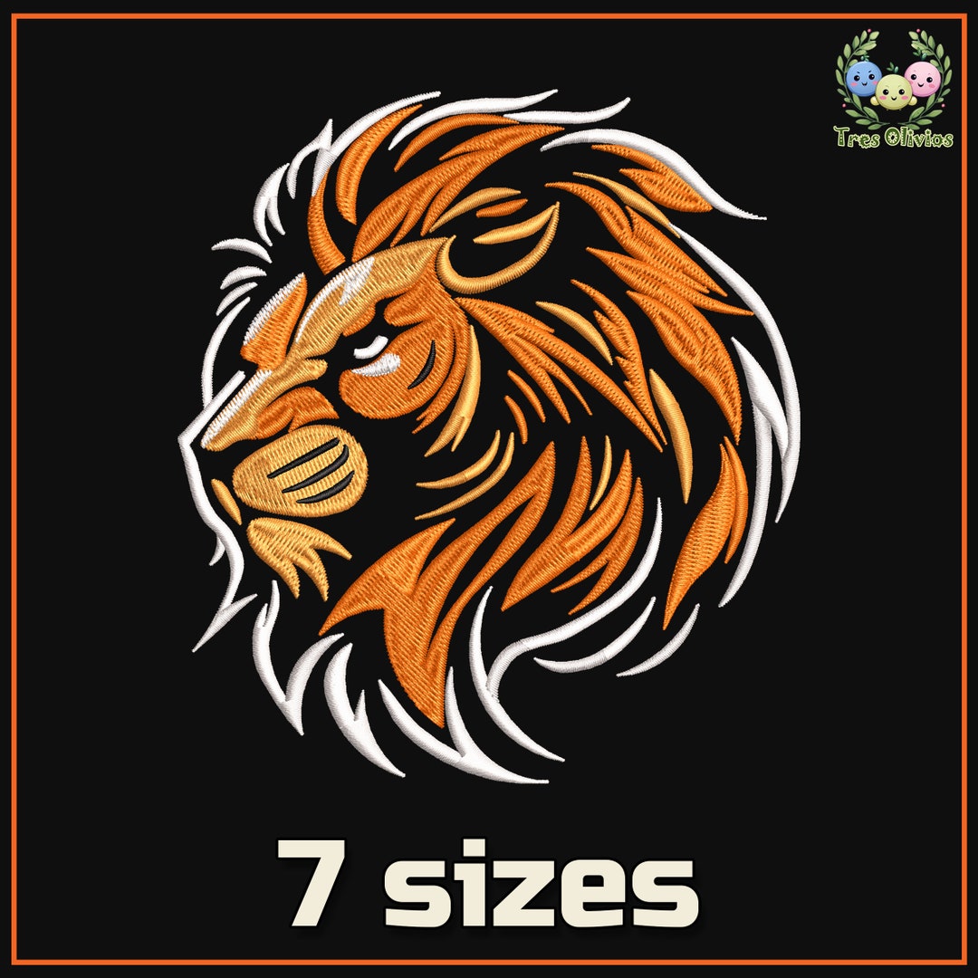 Lion Portrait Machine Embroidery Design, Safari Wild Animal Head ...