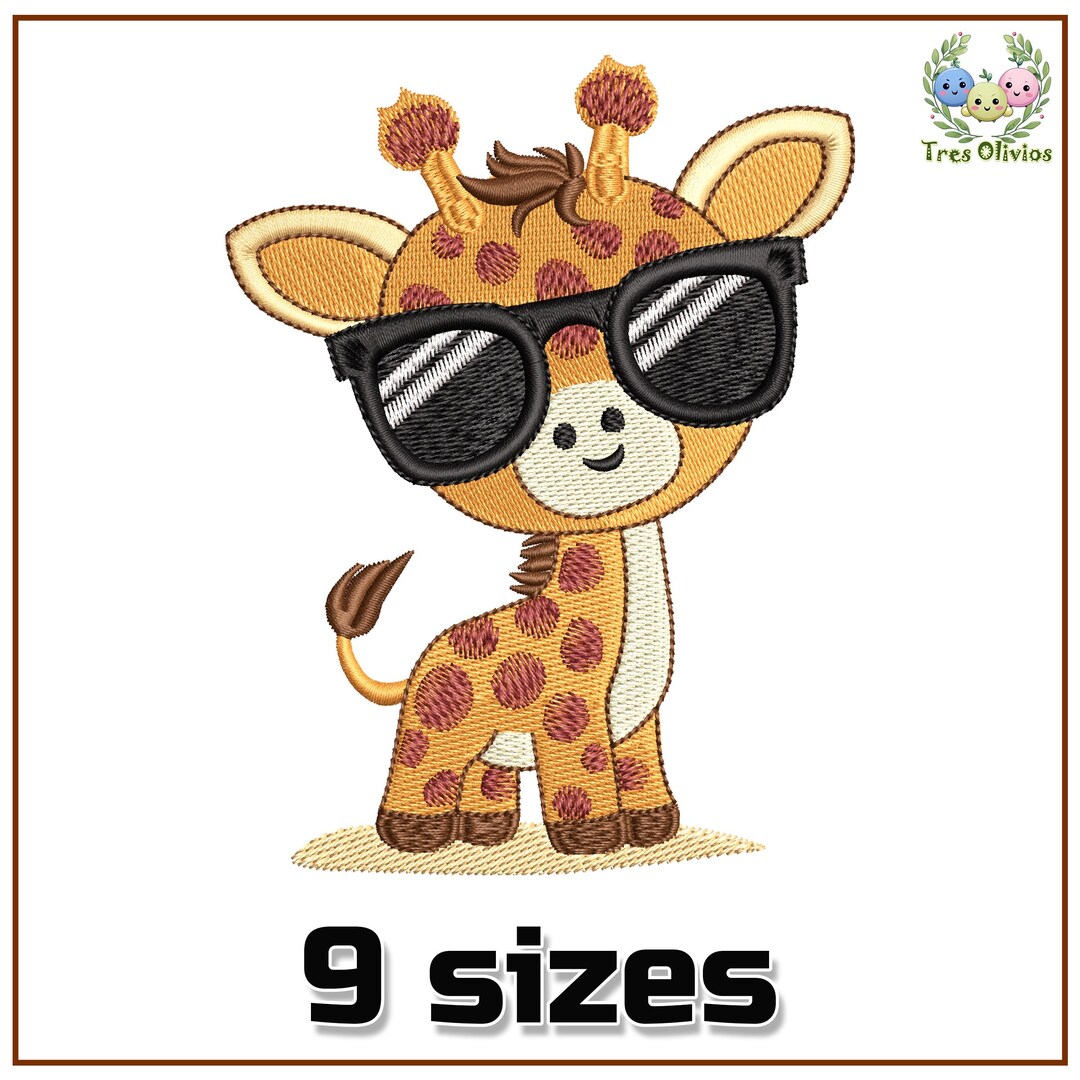 Cute Giraffe Machine Embroidery Design, Baby Animal, Summer, Safari ...