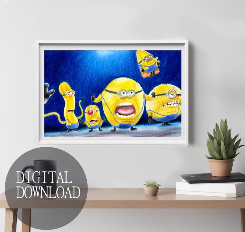 Mega Minions From Despicable Me Coloured Pencils Drawing - Etsy