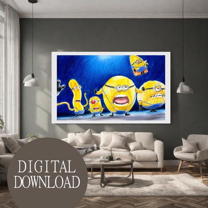 Mega Minions From Despicable Me Coloured Pencils Drawing - Etsy