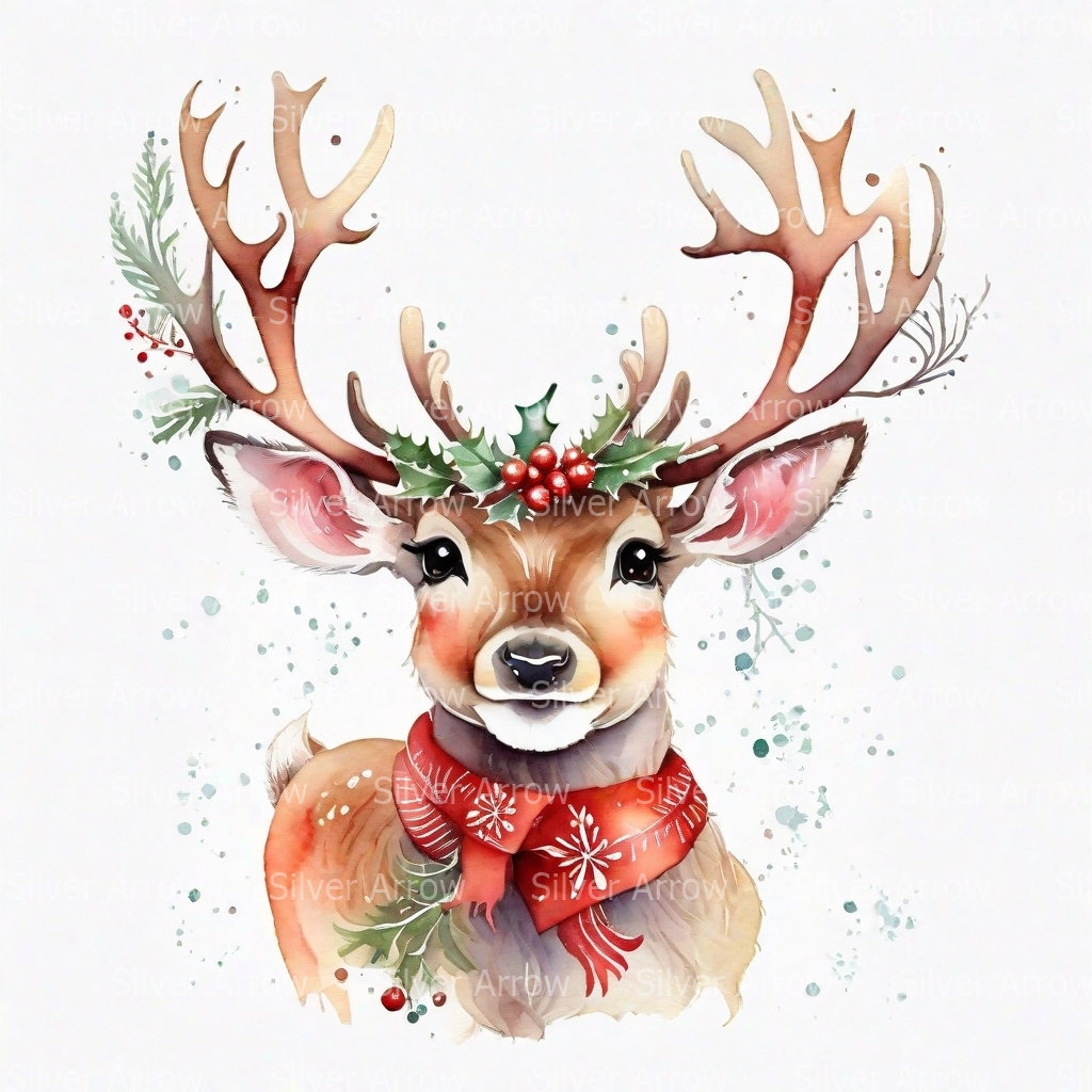 Christmas Reindeer Clipart Bundle/pack 10 High Quality PNG - Etsy