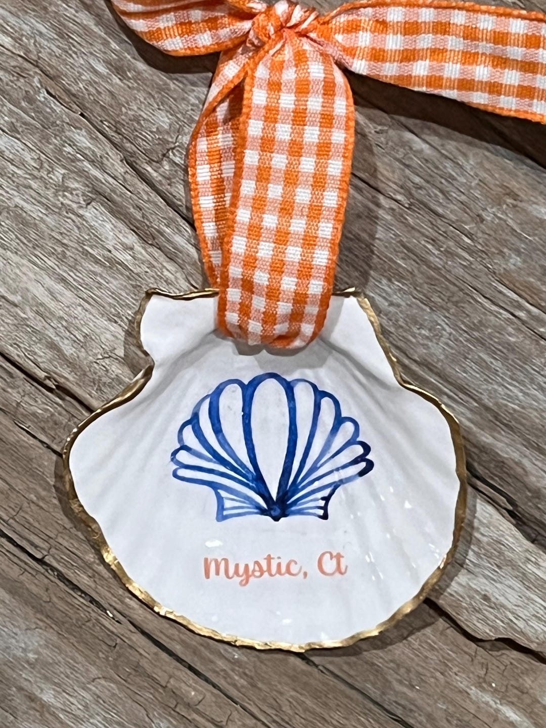 Mystic, Connecticut Handmade Scallop Shell Ornament. - Etsy