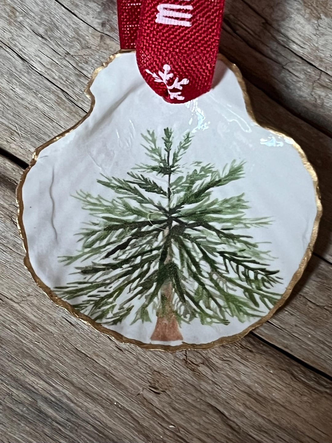 Christmas Tree Scallop Shell Hand Crafted Ornament. - Etsy