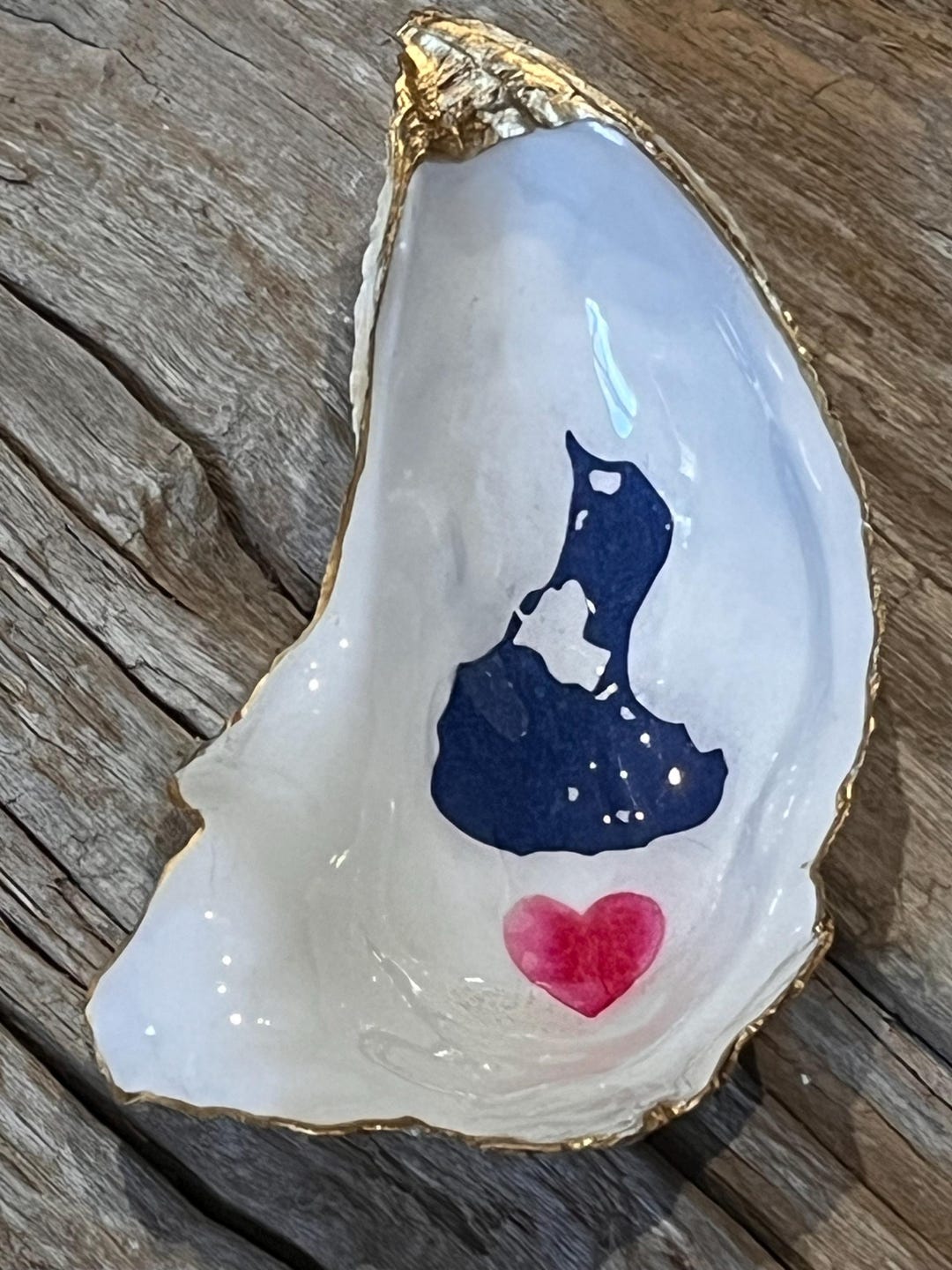 Block Island, RI Trinket Oyster Shell Hand Crafted. - Etsy