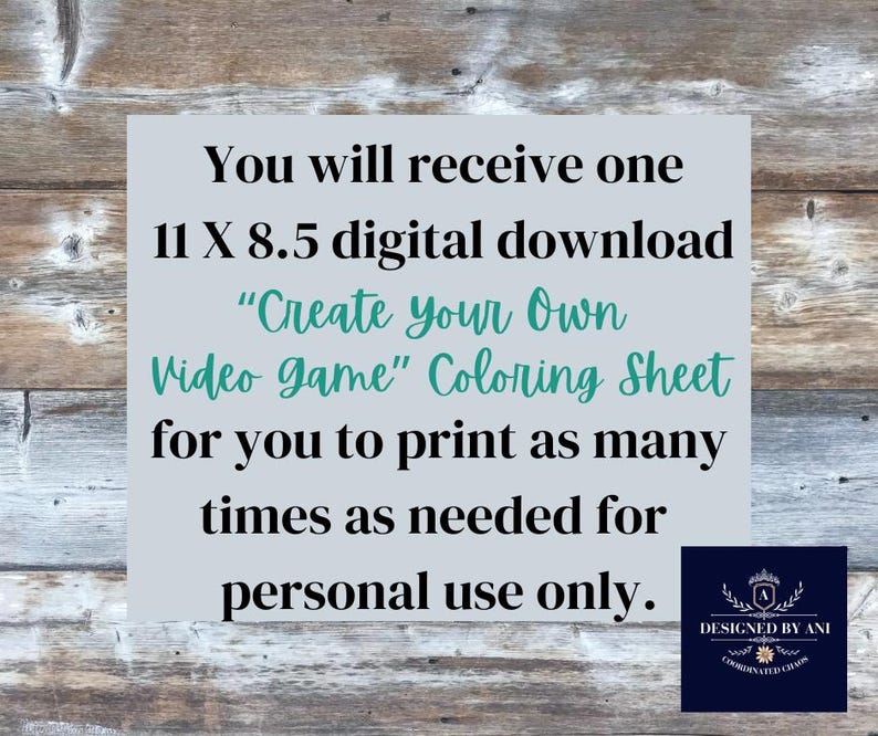 Create Your Own Video Game - Coloring Page Digital Download - Etsy