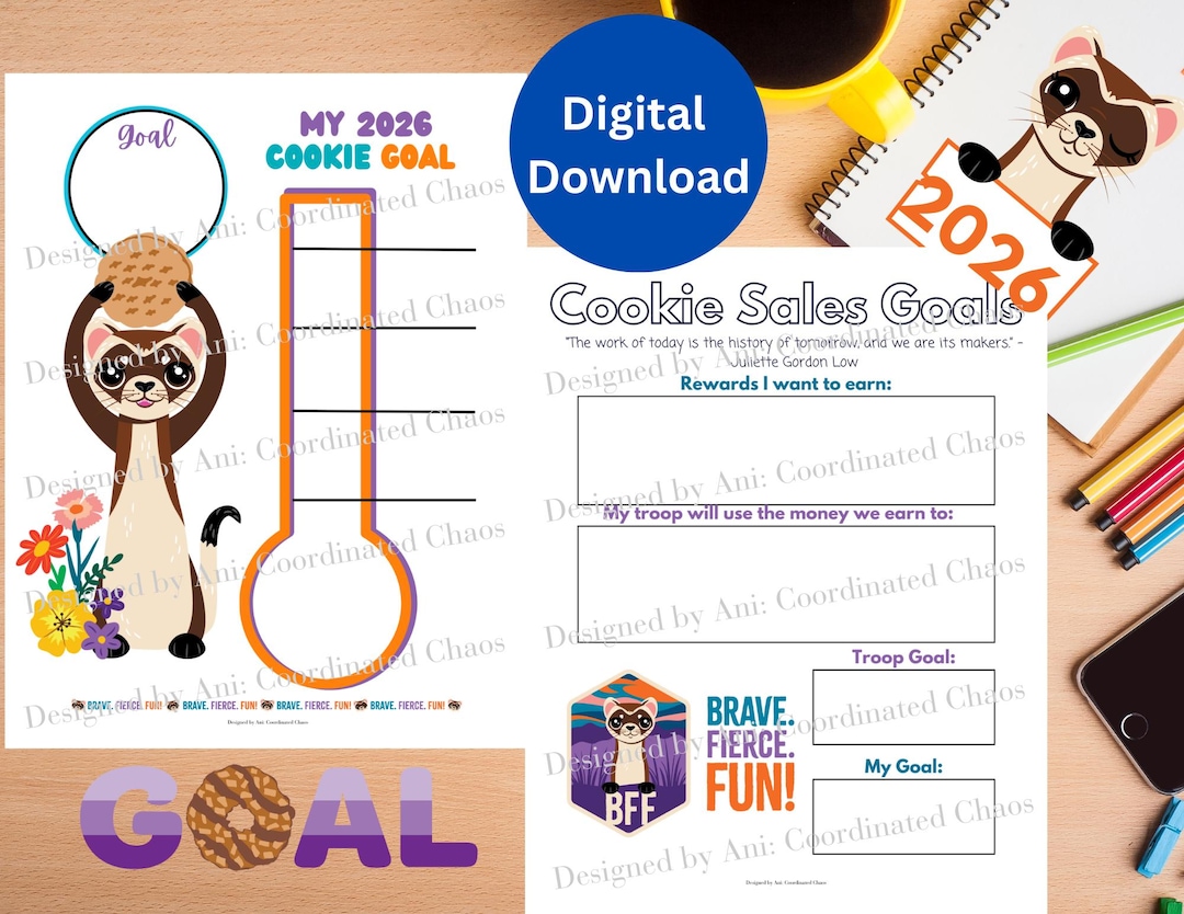 Girl Scout Cookie Goal Tracker | 2026 Printable Worksheet (digital Download) - Etsy