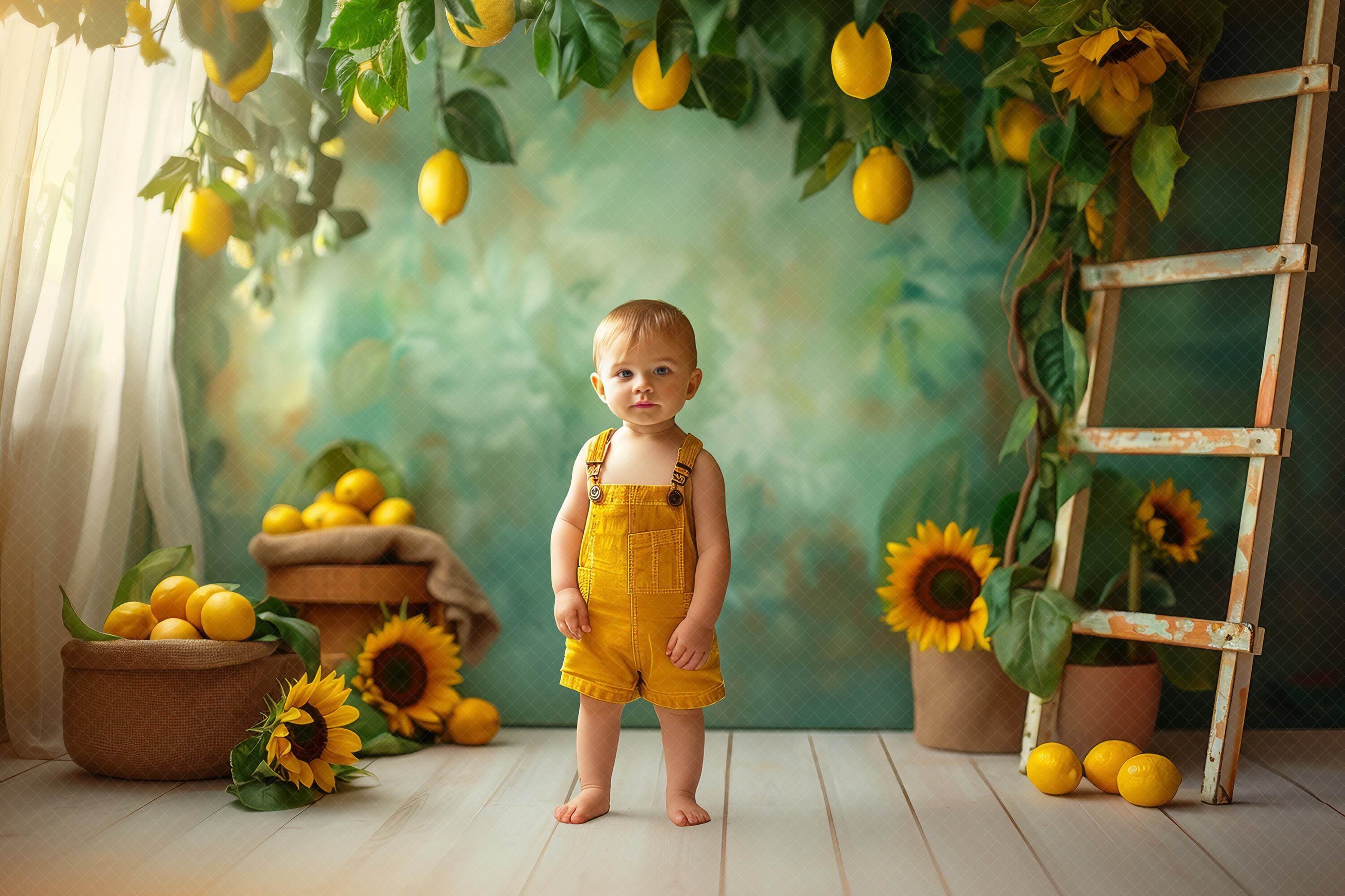 Sunflower Lemon Room Digital Backdrop! Maternity Backdrop, Sunflower ...