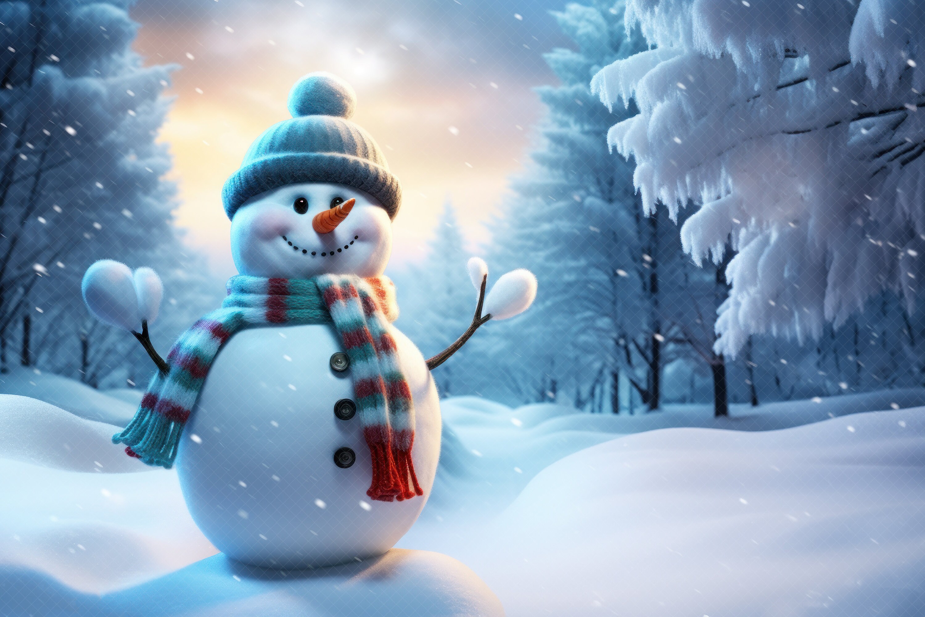 5 Wintery Snowman Digital Backdrops! Winter Backdrop, Snow Backdrop ...