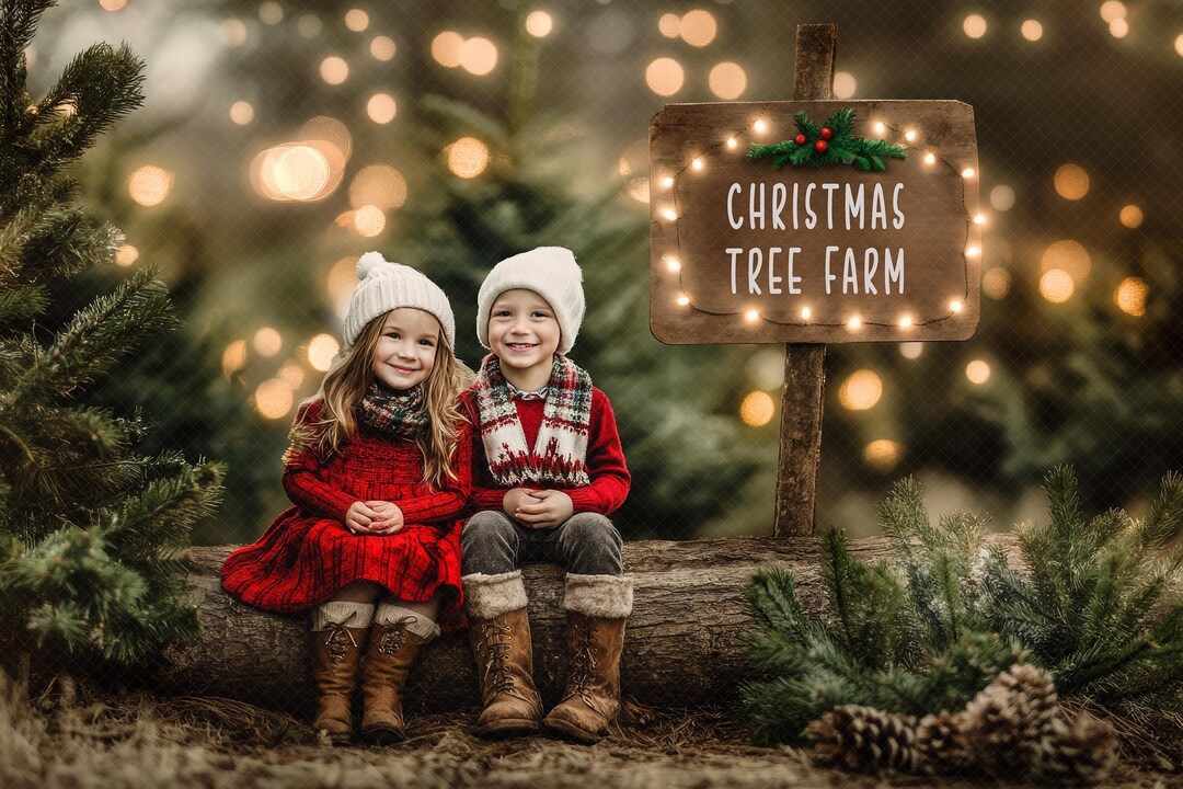 Christmas Tree Farm Digital Backdrop! Christmas Backdrop, Maternity ...