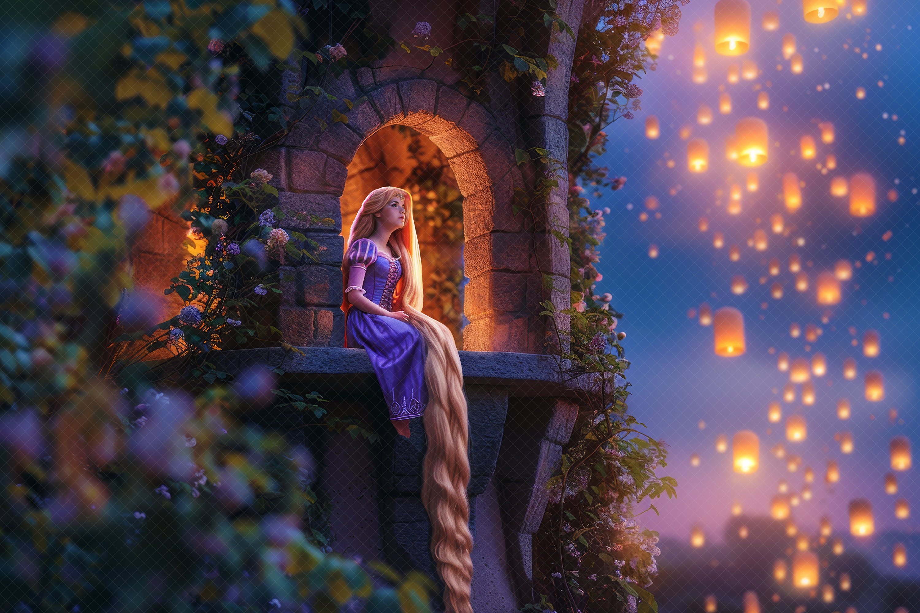 Princess in Her Tall Tower Digital Backdrop! Princess Backdrop, Fantasy ...