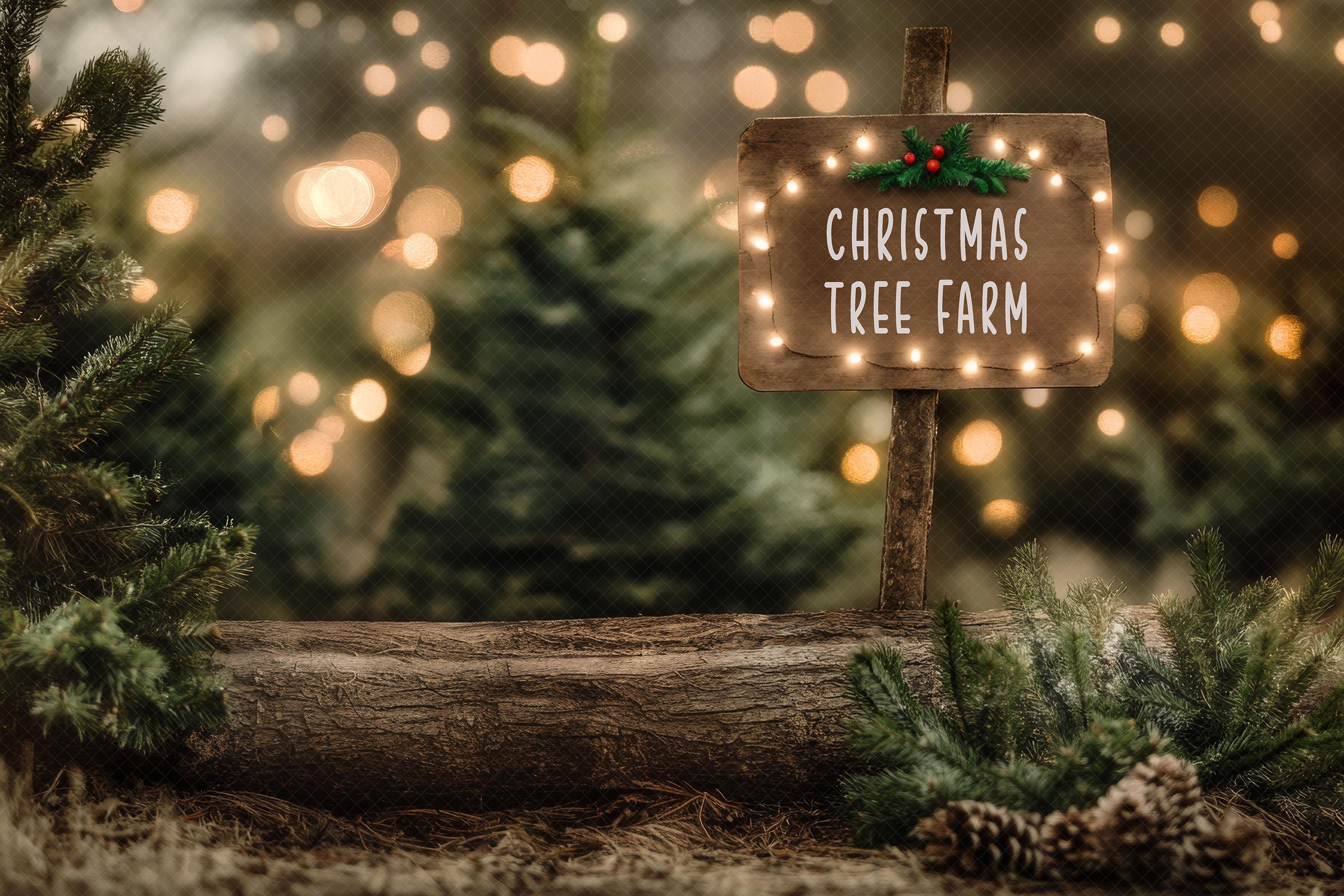Christmas Tree Farm Digital Backdrop! Christmas Backdrop, Maternity ...
