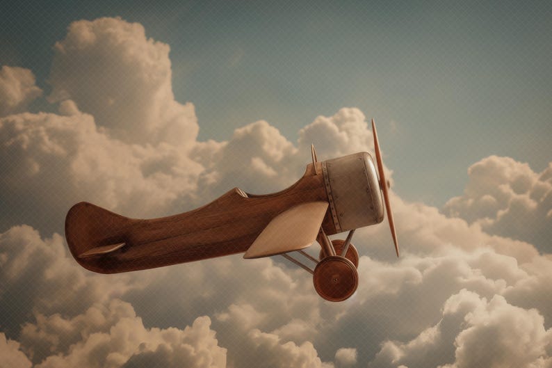Vintage Wooden Airplane Digital Backdrop! Airplane Backdrop, Aircraft ...