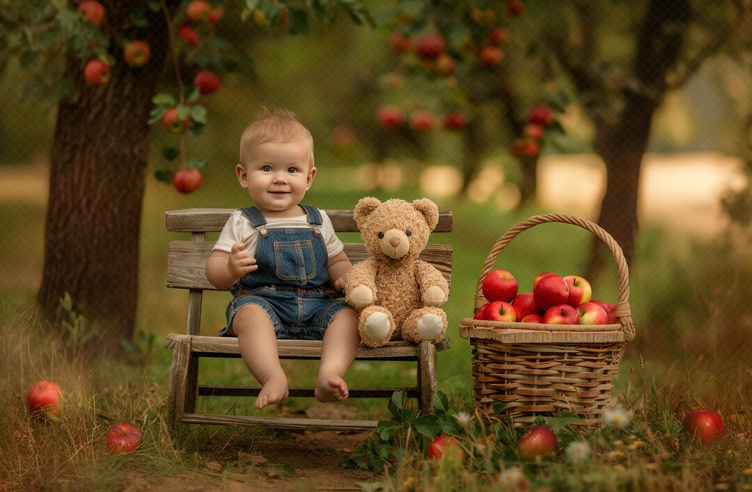 Teddy Bear at the Orchard Digital Backdrop! Fall Backdrop, Fine Art ...