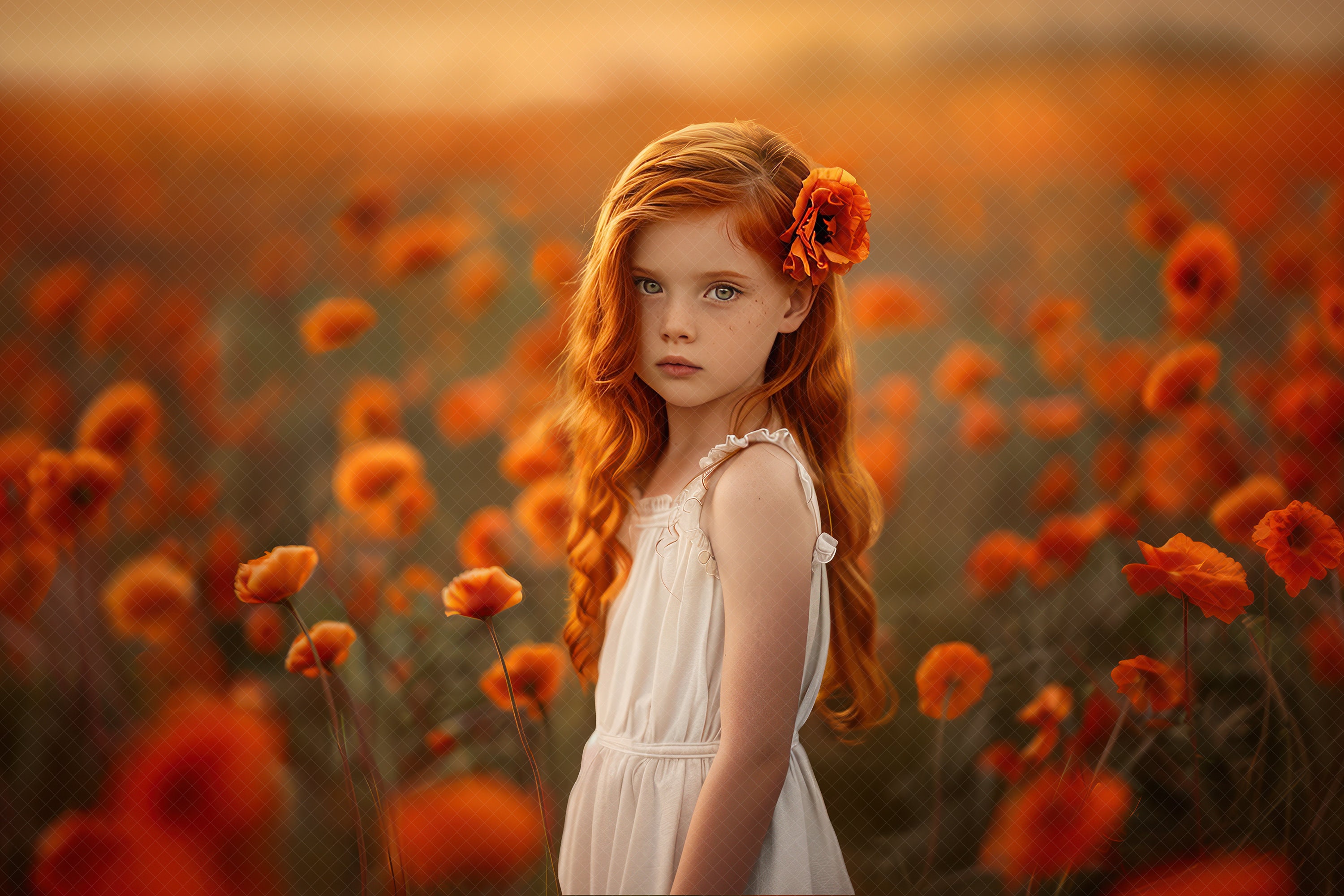 Orange Sunset Flower Field Digital Backdrop! Fine Art Backdrop, Floral ...
