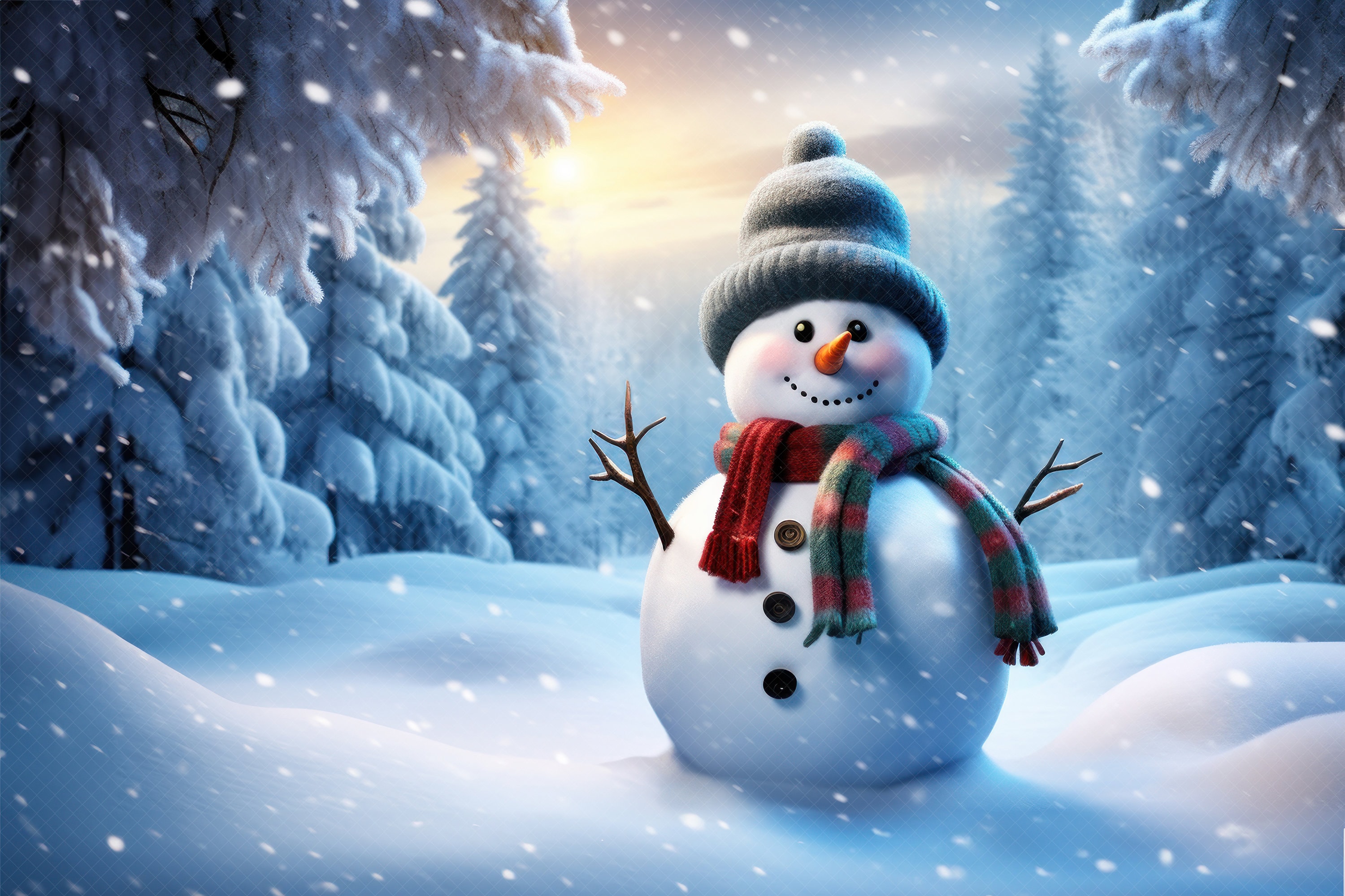 5 Wintery Snowman Digital Backdrops! Winter Backdrop, Snow Backdrop ...