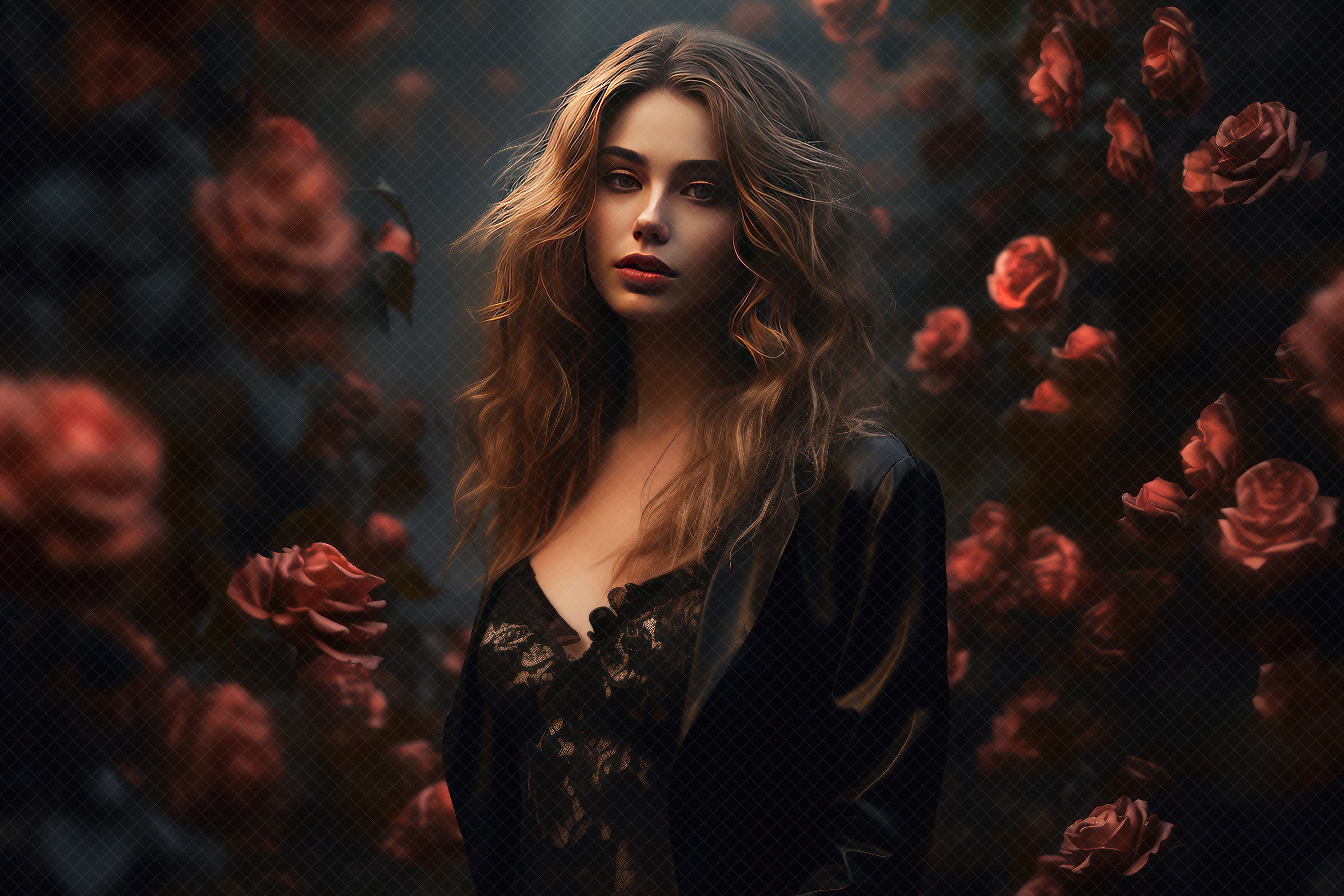 Dark Moody Rose Digital Backdrop Fine Art Backdrop, Maternity Backdrop ...