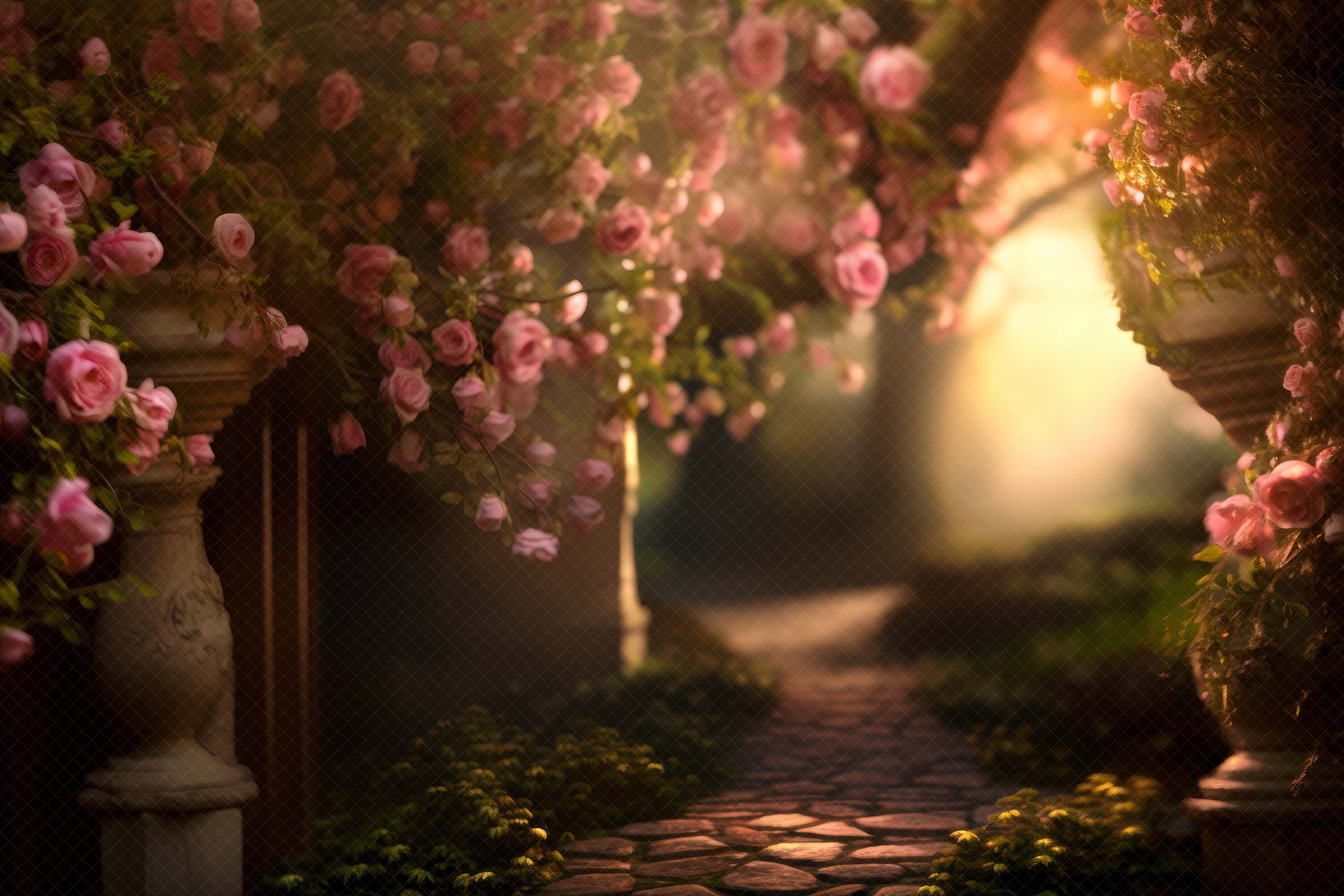 Roses in the Forest Path Digital Backdrop! Fine Art Backdrop, Maternity ...