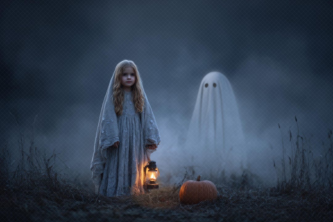 Halloween Night Ghost Digital Backdrop! Halloween Backdrop, Ghost ...