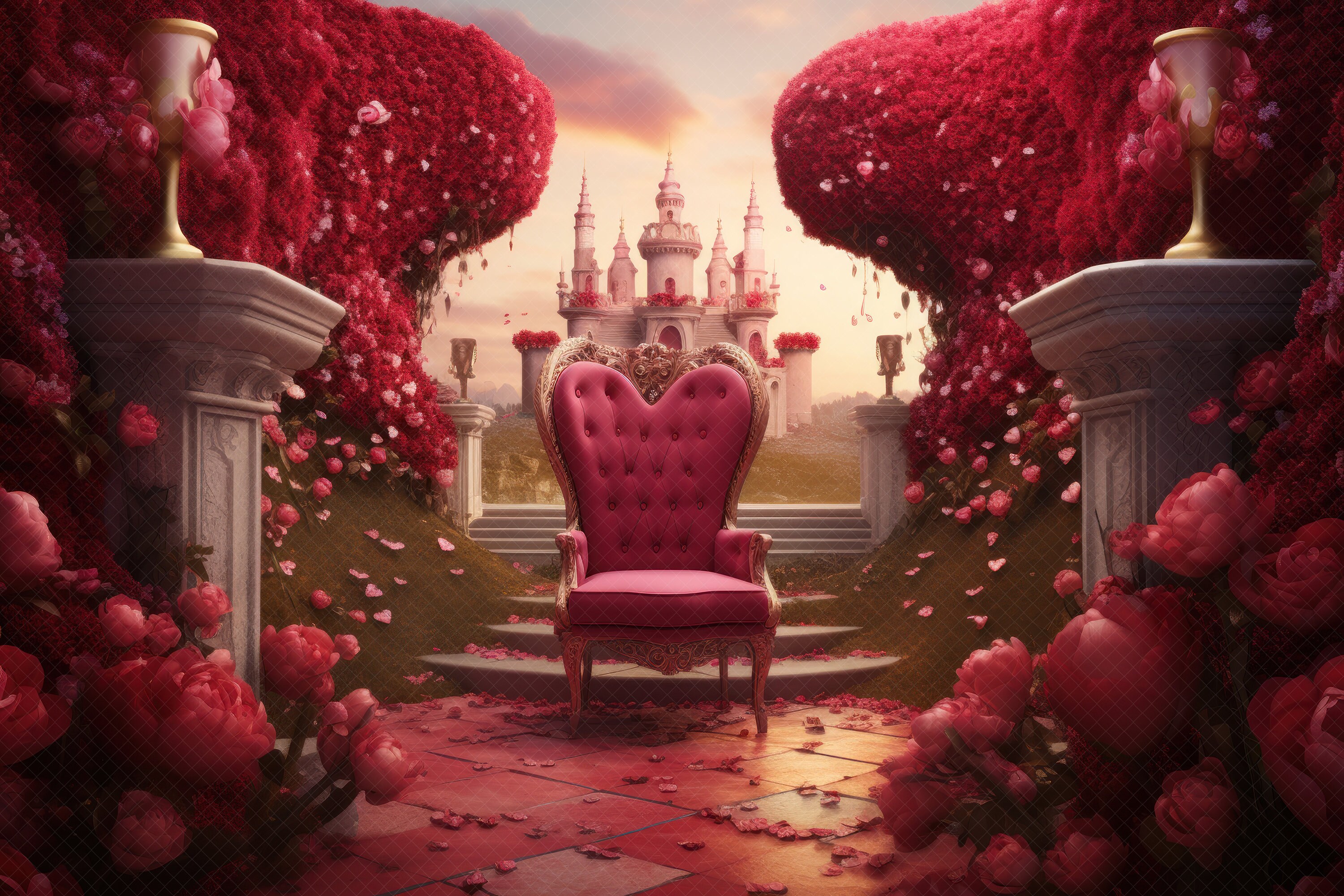 Valentine Outdoor Throne Chair Digital Backdrop Valentine Backdrop ...