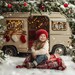 Christmas Vintage Van Digital Backdrop Christmas Backdrop, Winter ...