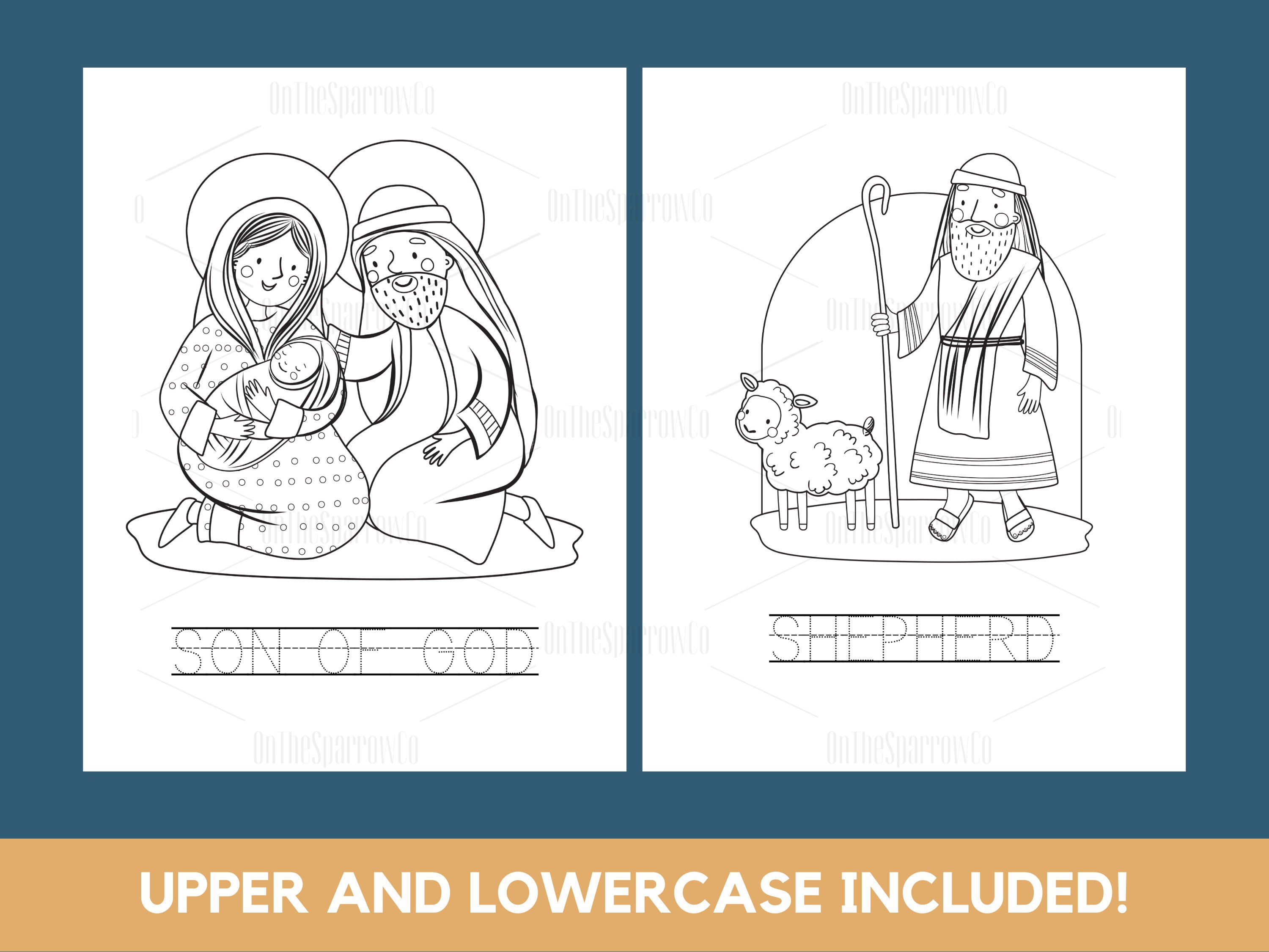 Christmas Story Coloring + Copywork Pages - Etsy