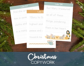 Christmas Advent Scripture Copywork, Print and Cursive Christmas ...