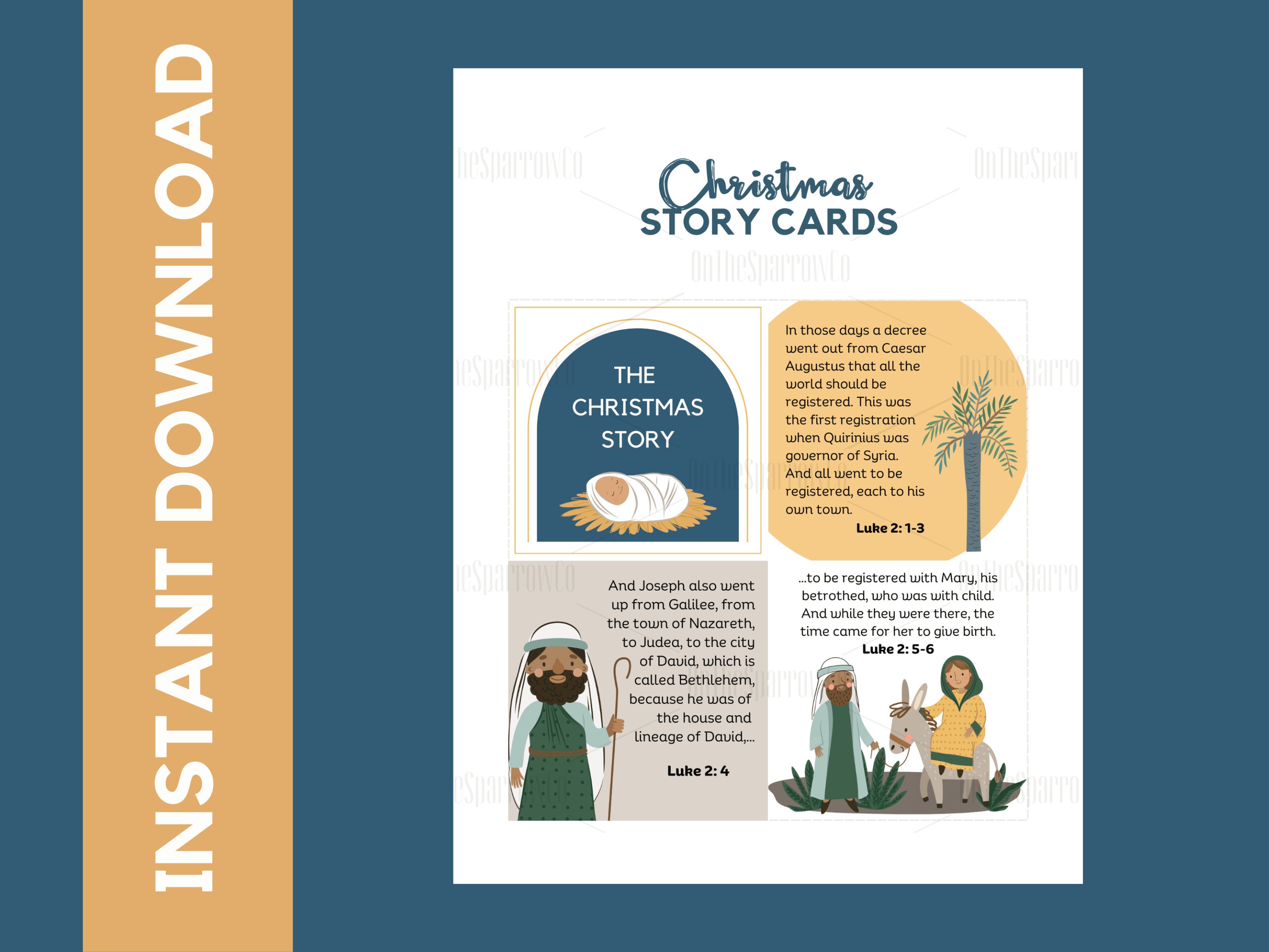 Christmas Story Cards Luke 2 - Etsy