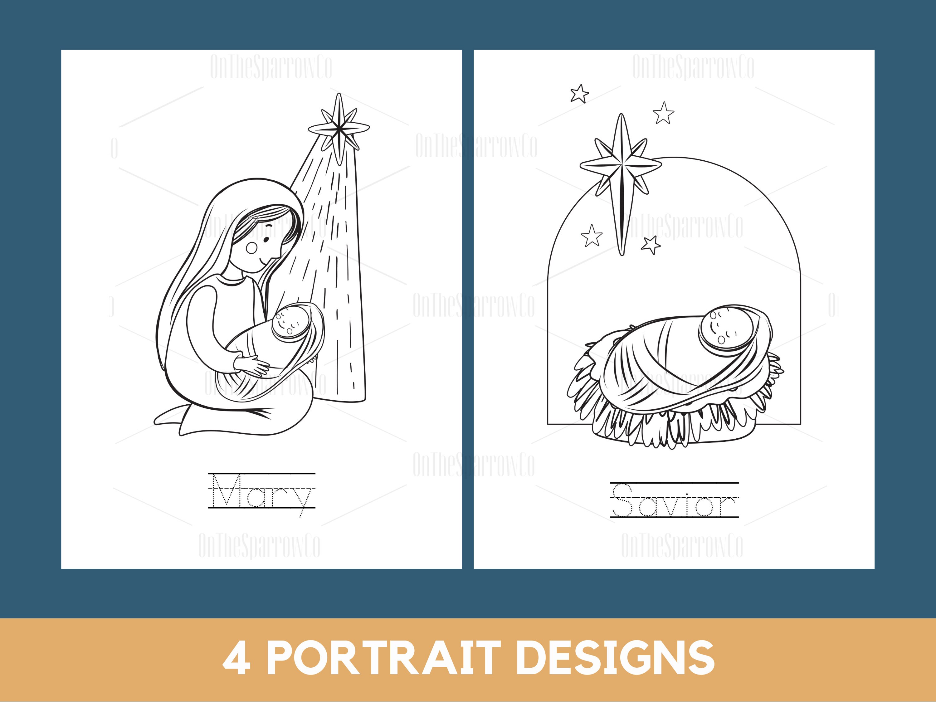 Christmas Story Coloring + Copywork Pages - Etsy