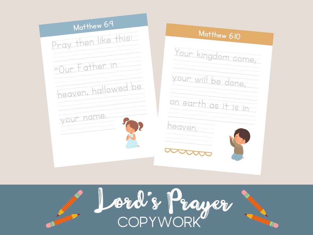 The Lord's Prayer Copywork - Etsy