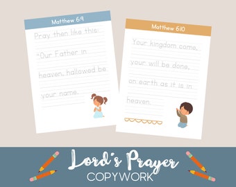 The Lord's Prayer Print Copywork, Homeschool Printable, Print ...
