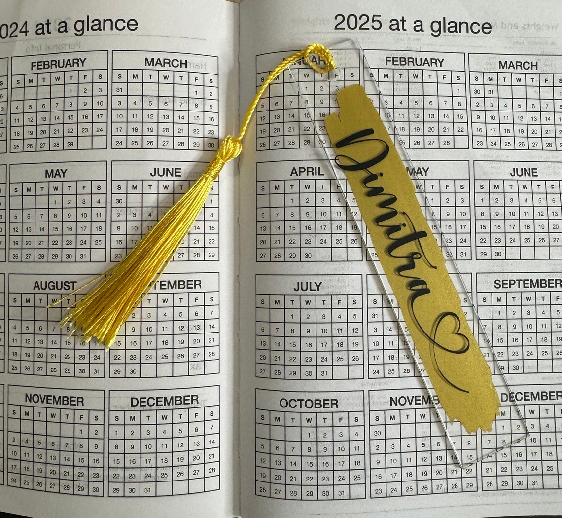 Custom Name Bookmark Custom Text Bookmark Acrylic Bookmark Personalised ...