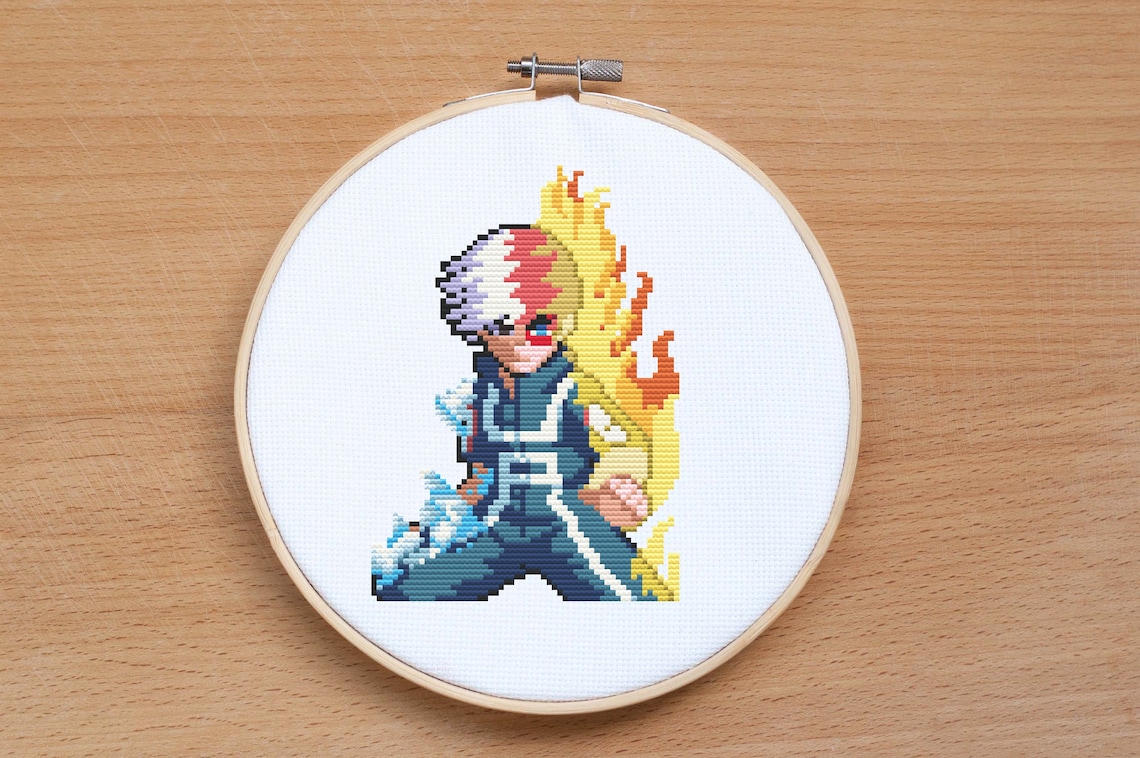 Cross Stitch Todoroki Shoto Pattern Anime Cross Stitch Gift - Etsy