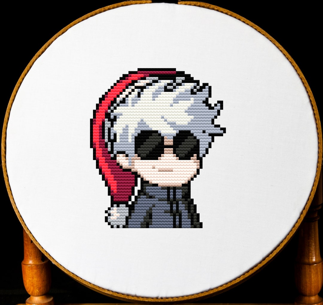 Satoru Gojo Cross Stitch Anime Pattern Jujutsu Kaisen Easy Embroidery ...